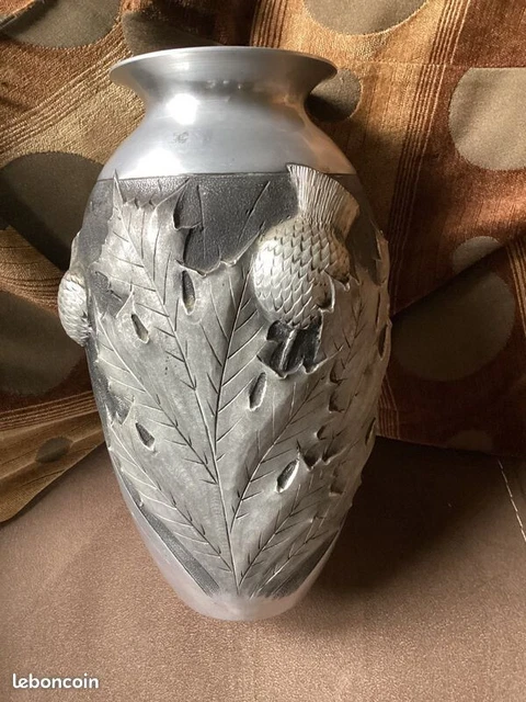 VASE ART DÉCO métal signé ROZAY décor chardon EUR 42,00 - PicClick FR