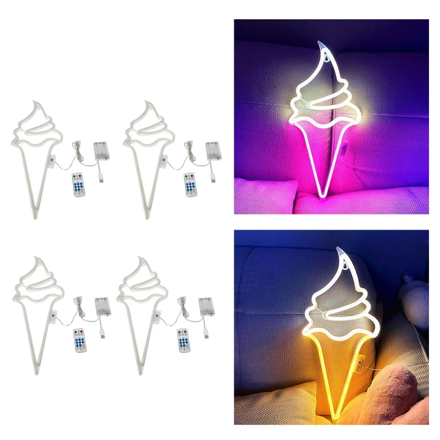 ICE CREAM LED Neon Sign Lights Light up Signs 8 Light Modes Timing ...