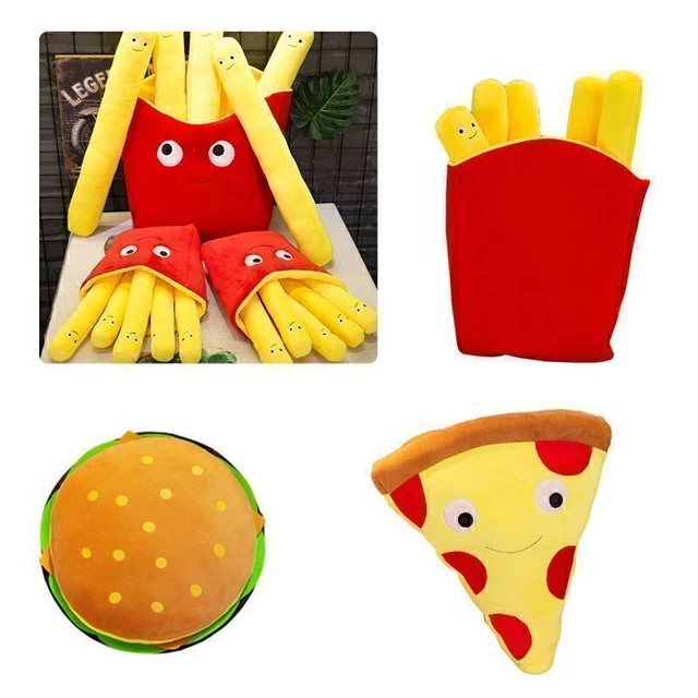 CARTOON CUTE PLUSH French Fries Soft Toys Cuddly Pizza Pillow Cushion ...