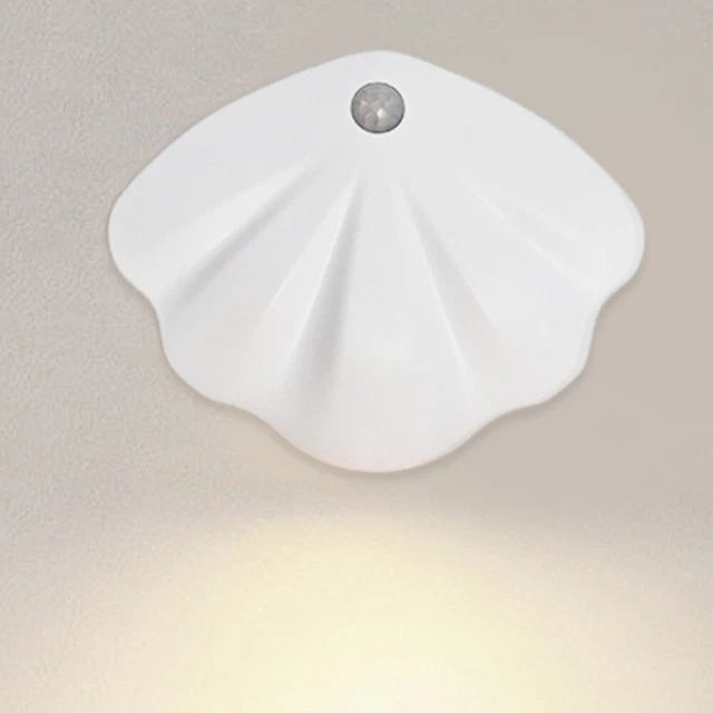 SHELL SHAPED INDUCTION Wall Lamp 6000K Motion Sensor Wall Light ...