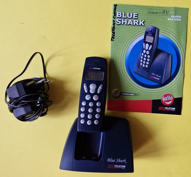 TELEFONO CORDLESS BLUE Shark, TELECOM MITICO STOCK RARO EUR 29,99 ...