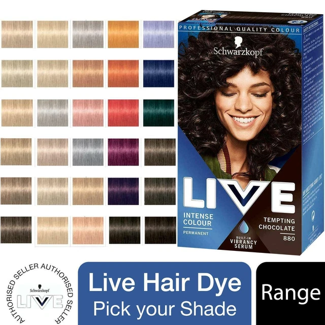 SCHWARZKOPF LIVE HAIR Colours Permanent or Semi-Permanent Hair Dye Long ...