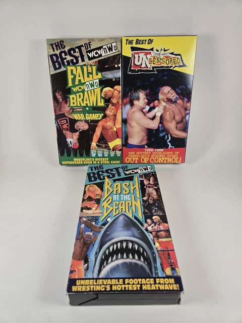 WCW VHS LOT 3 - The Best of Uncensored, Bash At The Beach, Fall Brawl ...