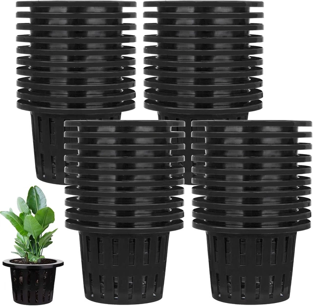 40 PACK 4 Inch Net Pots, Garden Slotted Mesh Net Cups, Plastic Orchids ...