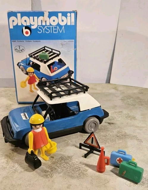PLAYMOBIL 3210 KLICKY City Blaues Auto PKW mit Gepäckträger für Koffer ...