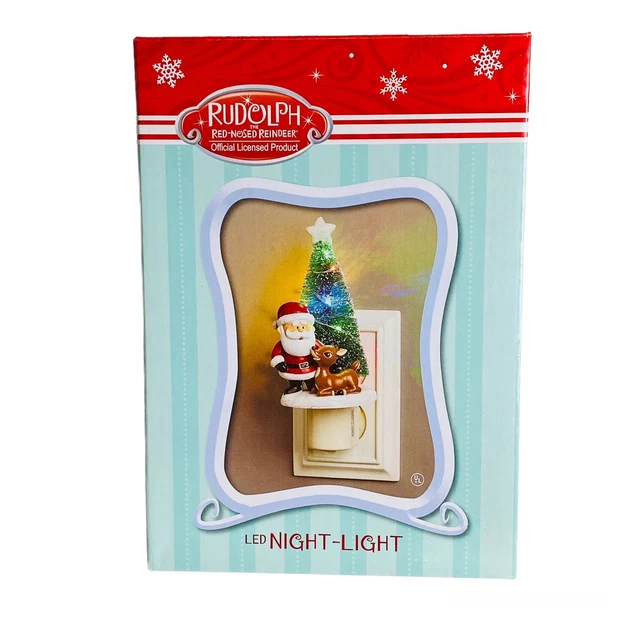 ROMAN RUDOLPH THE Red-Nosed Reindeer & Santa LED Electric Plug-in Night ...