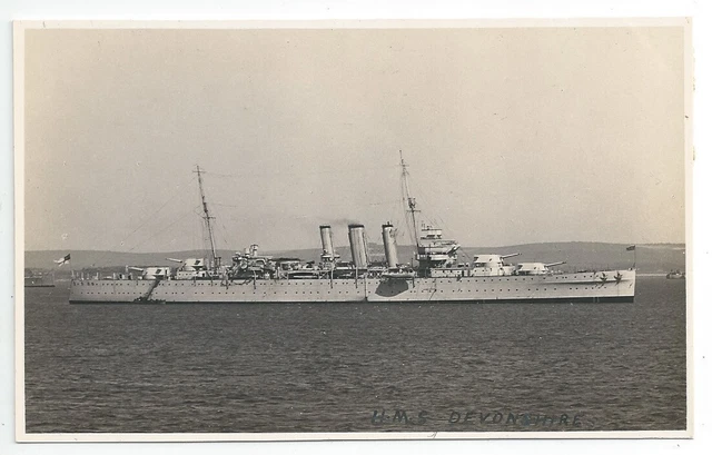 HMS DEVONSHIRE COUNTY class Heavy Cruiser Royal Navy RP PC £10.00 ...