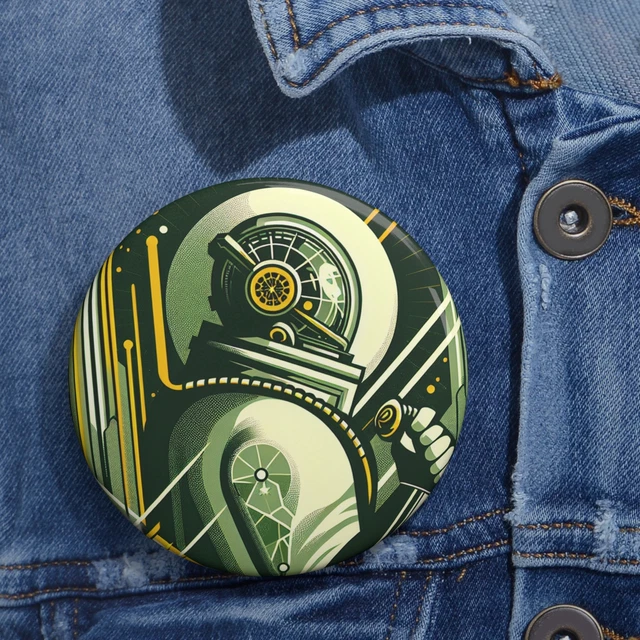 CUSTOM PIN BUTTON Badge Art Deco Orion Space Explorer Space Suit ...