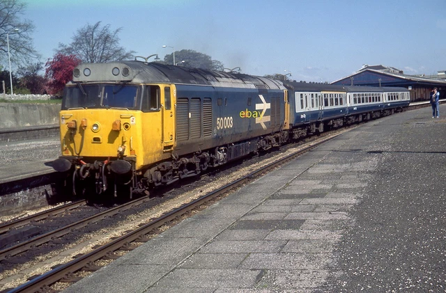 ORIGINAL 35MM SLIDE BR Class 50 no. 50003 at Taunton +rights for use £4 ...