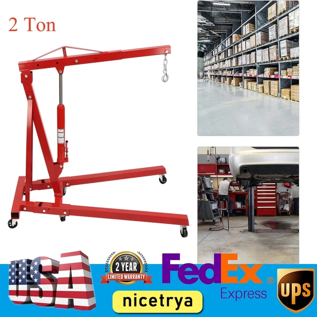 2 TON FOLDING Engine Hoist Cherry Picker Shop Crane Hoist Lift ...