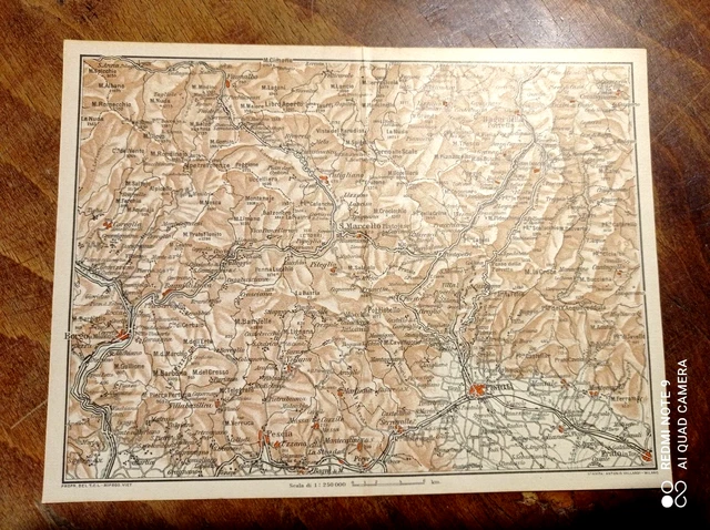 STAMPA ANTICA MAPPA PIANTA PISTOIA PESCIA SAN MARCELLO BAGNI PORRETTA ...