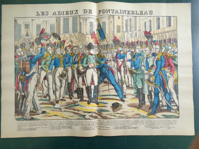 NAPOLÉON AFFICHE ANCIENNE Gravure Imagerie Epinal Les Adieux de ...