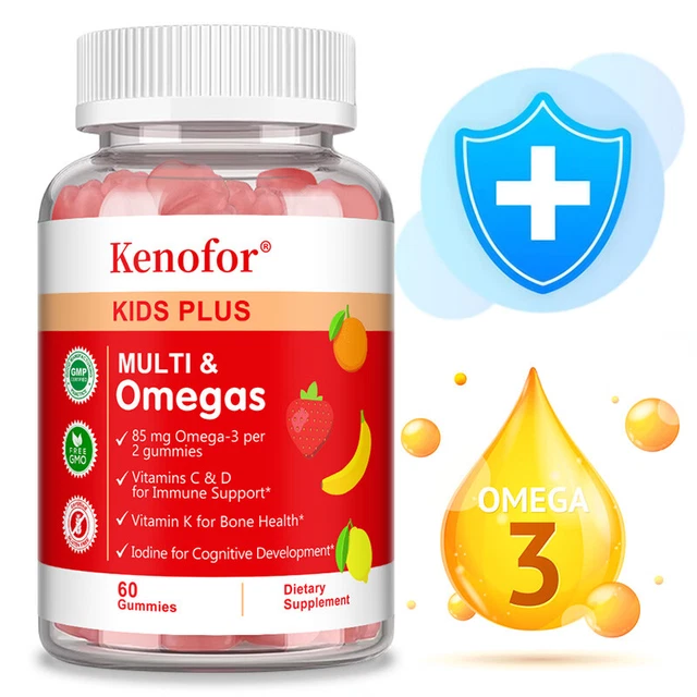 KIDS PLUS MULTI & Omegas Gummies,Supports Body Growth And Development £ ...