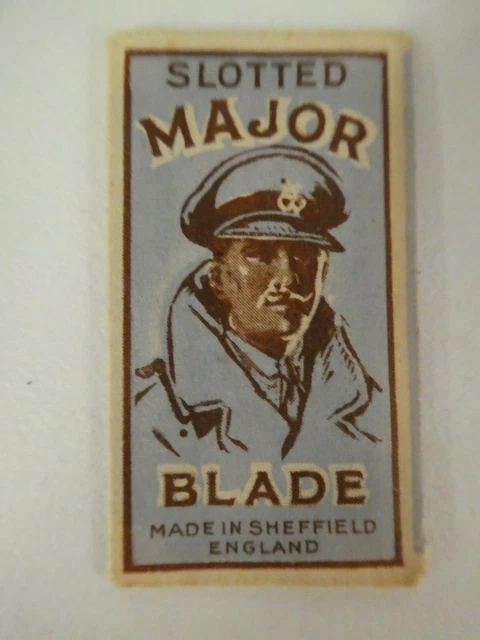 MAJOR SLOTTED RAZOR Blade Printed Advertising Packet Made Sheffield ...