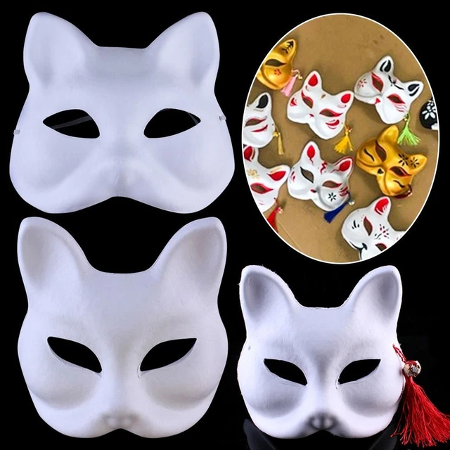 DIY FOX MASK Hand Painted Cat Face Blank Face Mask Halloween $6.56 ...