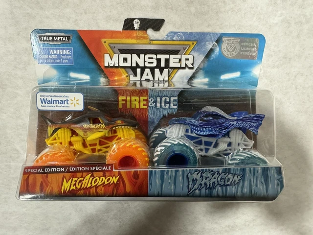 MONSTER JAM FIRE and Ice Megalodon and Dragon _ Neuf dans sa boîte EUR ...