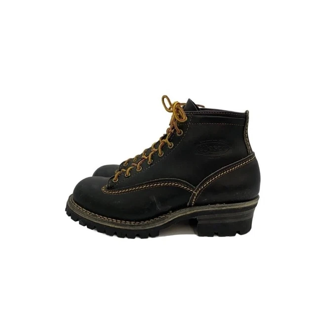 WESCO BOOTS LEATHER Black US 8.5 Heel 5cm Height 17.5cm Outsole 29.5cm ...