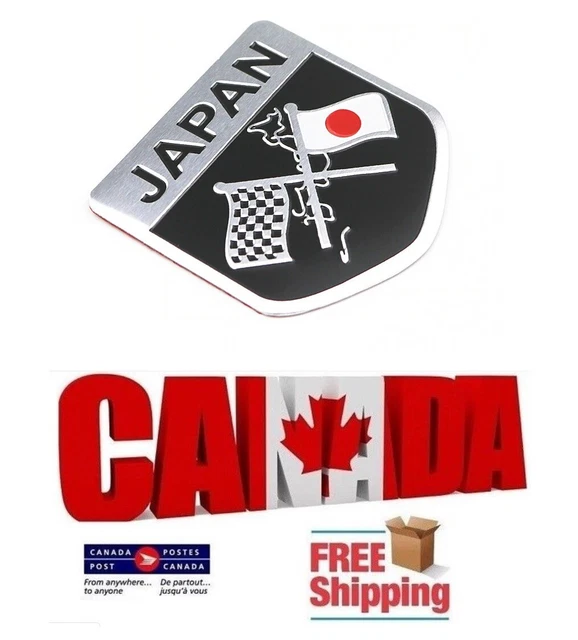 NEW BADGE CHROME Car Japan Japanese Racing Flag Decal Sticker Aluminum ...