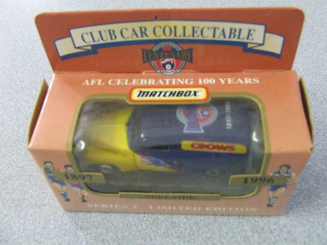 RARE MATCHBOX AFL Football Collectable Car ADELAIDE CROWS 1996 Limited ...