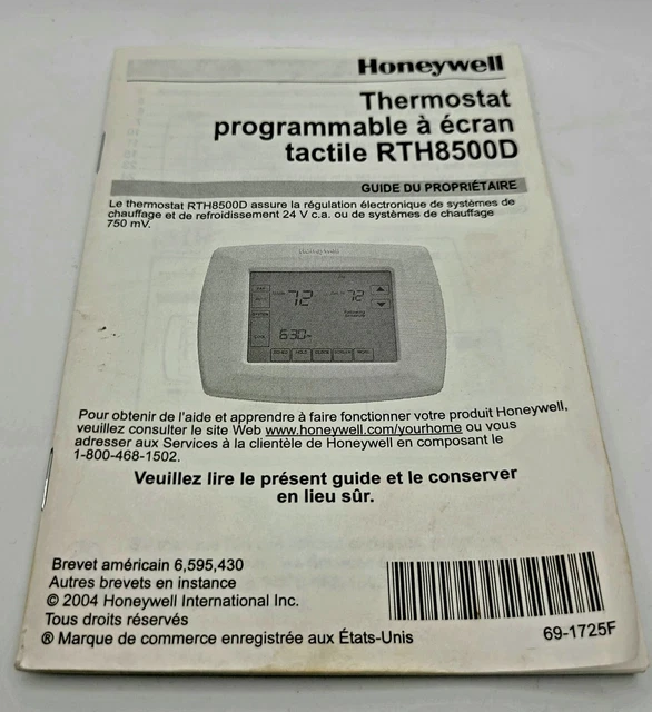 HONEYWELL RTH8500D 1013 7-Day Touchscreen Programmable Thermostat ...