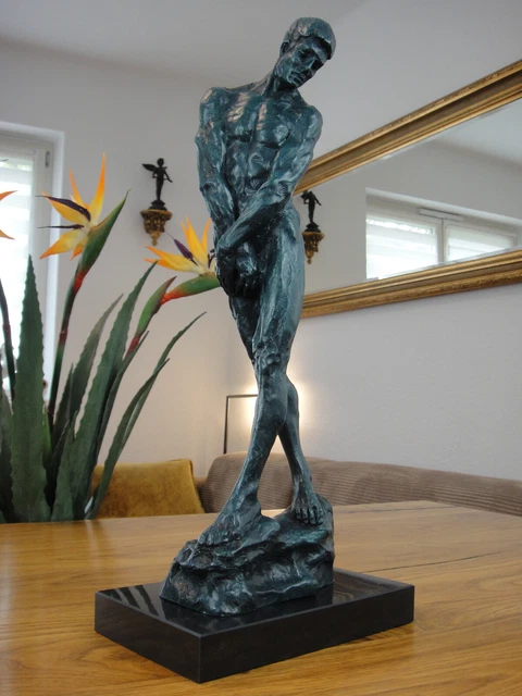 BRONZE STATUE ADONIS Young Marble Sculpture Figure Athlete Hercules ...