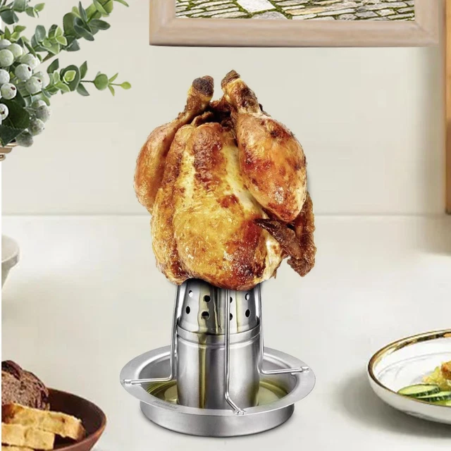 BEER CAN CHICKEN Roaster Stand Chicken Grill Cooker Stand Stainless ...