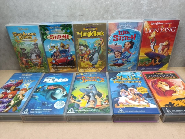 LOT OF 10 VHS Walt Disney Videos Jungle Book Lion King Nemo Aladdin ...
