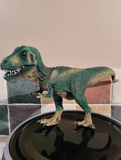 SCHLEICH DINOSAUR FIGURE Tyrannosaurus Rex T-Rex Moving Jaw Blue/ Green ...