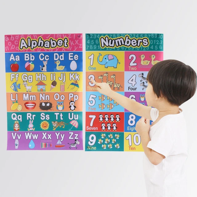 2PCS KIDS EDUCATIONAL posters Abc Poster Wall Chart Poster for Toddler Alphabet £6.25 - PicClick UK
