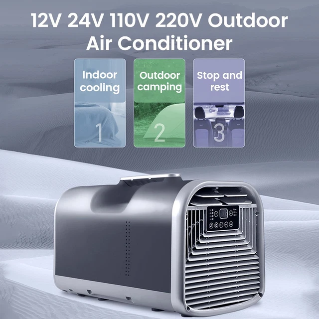 220V PORTABLE TRAVEL Air Conditioner 1200W Cooler RV Camping Outdoor ...