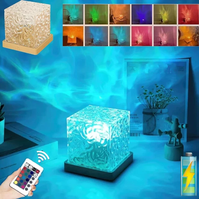 REMOTE AURORA PROJECTOR Lamp Cube Northern Lights Dynamic Water Wave ...
