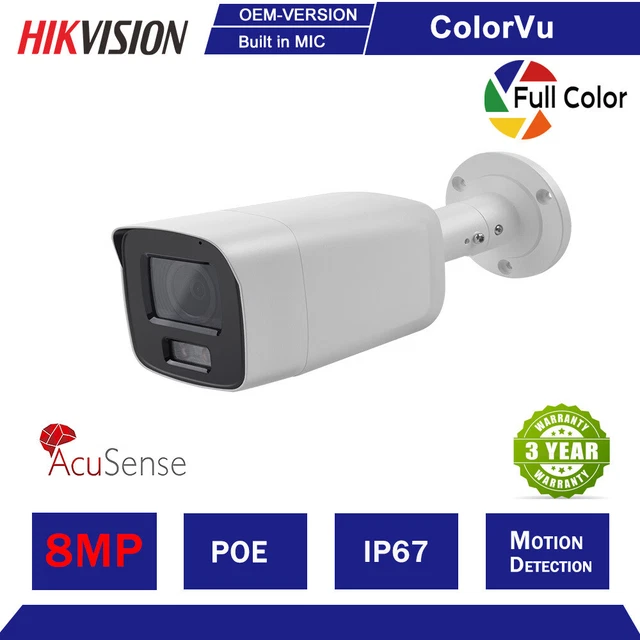 4K 8MP COLORVU Hikvision OEM Bullet CCTV IP Camera DS-2CD2087G2-LU 2 ...