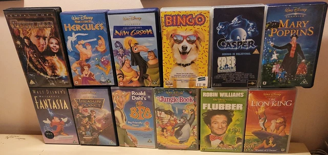 12 DISNEY VHS Videos Bundle Job Lot Peter Pan The BFG Jungle Book Mary ...