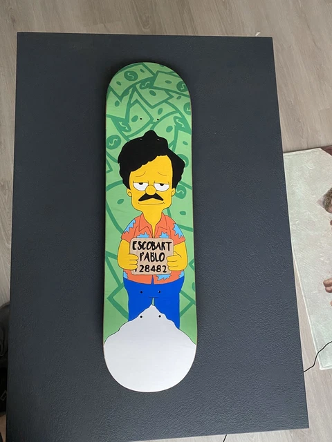 SKATEBOARD CUSTOM BART Simpson Pablo Escobar EUR 69,99 - PicClick FR