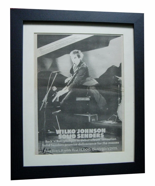 WILKO JOHNSON+SOLID SENDERS+POSTER+AD+RARE+ORIGINAL 1978+Framed+Fast ...