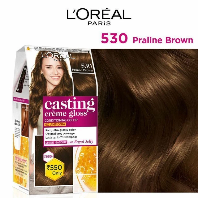 L'OREAL PARIS CASTING Creme Gloss Hair Color - 530 Praline Brown (87 ...