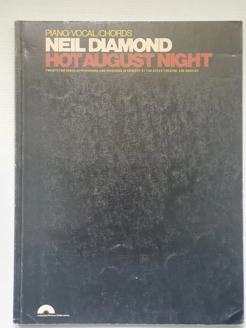 1973 NEIL DIAMOND Hot August Night Sheet Music Sweet Caroline Solitary ...
