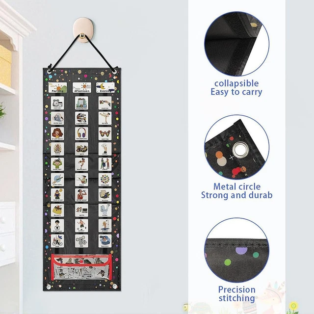 KIDS VISUAL SCHEDULE Chart Visual Behavior Tool Wall Hanging Homeschool Reusable £16.82 ...