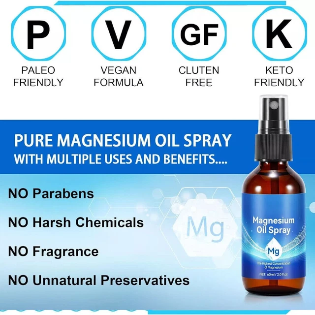 PURE MAGNESIUM OIL Spray - 100% Pure & Natural Magnesium Oil Spray £6. ...