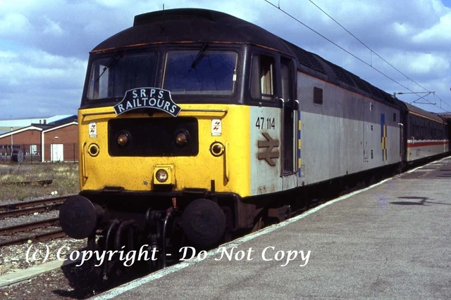 ORIGINAL 35MM DIESEL RAILWAY SLIDE CLASS 47 47114 YORK 24-8-91 SRPS ...