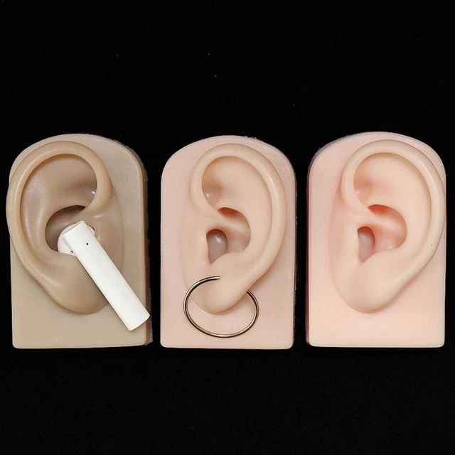 1PC SILICONE HUMAN Ear Model Ear Piercing Practice Earrings Jewelry ...