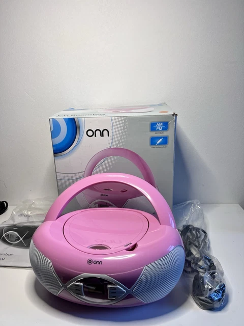 ONN PINK RETRO Style Portable Boombox CD Player, AM/FM Radio And MP3 ...