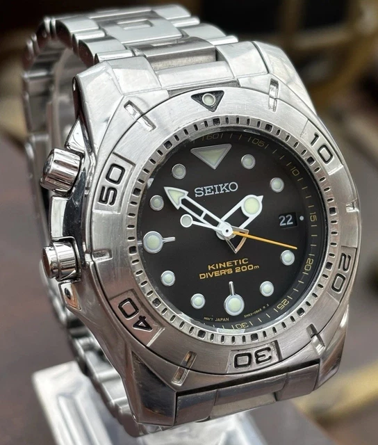 RARE “BIG BOSS” Lefty Seiko Kinetic Divers Watch 5m62-0AY0 Box And ...