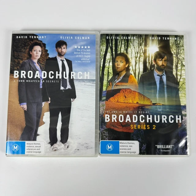 BROADCHURCH : SERIES 1 and 2 (DVD 2014 6 discs) David Tennant Olivia ...