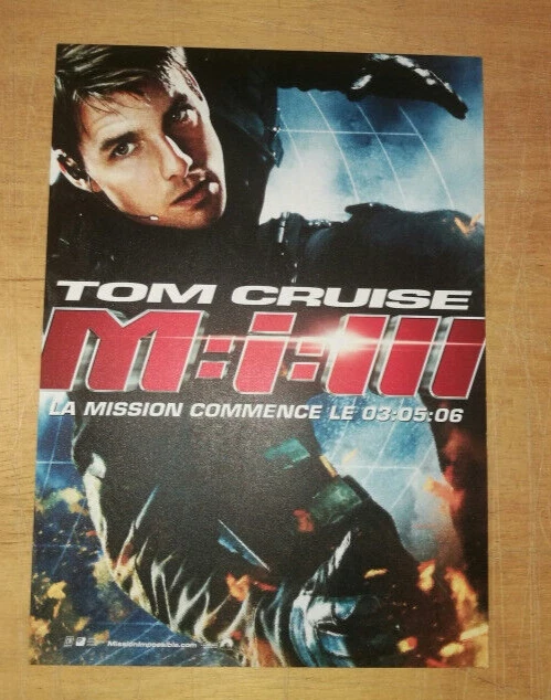CINEMA CARTON D'INVITATION Premiere Film Mission Impossible Iii Tom ...