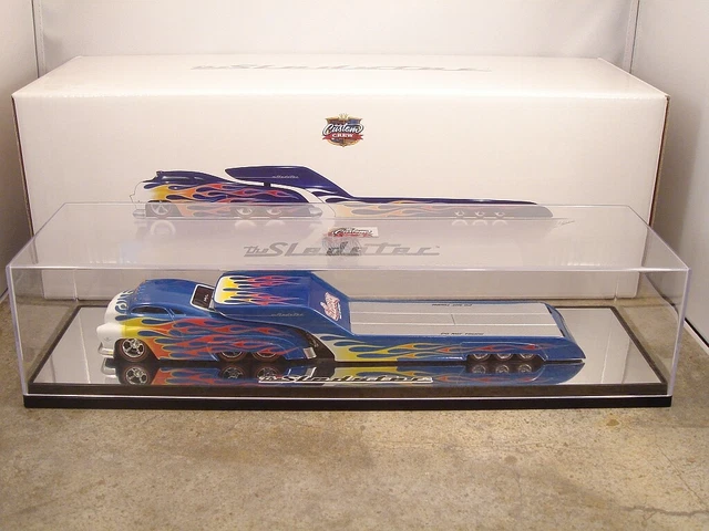 SLEDSTER FLATBED BOSSCO Custom Crew Hot Wheels Drag Bus Evo Blue with ...