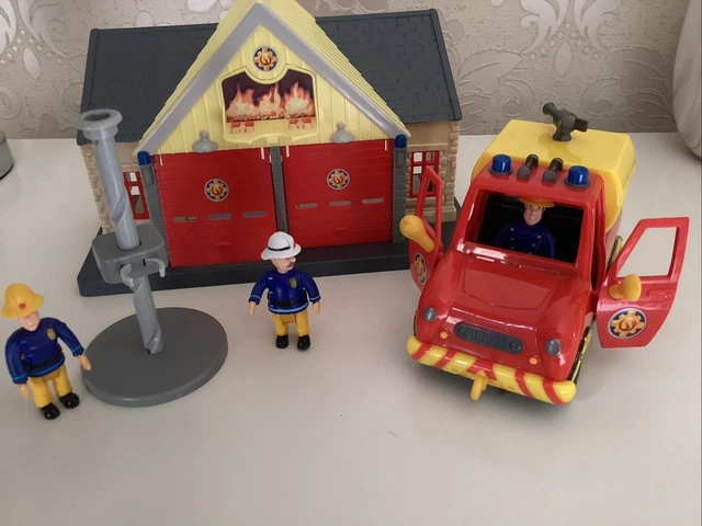 FIREMAN SAM FIRE Station, Venus Vehicle plus Sam X 2 +Officer Steele ...