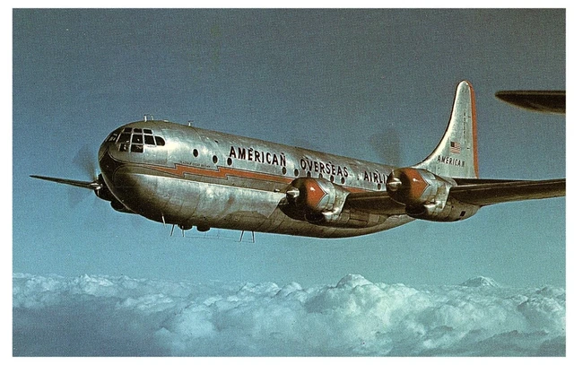 CARTE POSTALE D'AVION AOA-AMÉRICAIN D'OUTRE-MER Boeing 377 ...