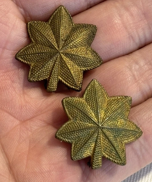 RARE! BEVERLYCRAFT WWII WW2 US Army Major Gold Oak Leaf Leaves Military ...