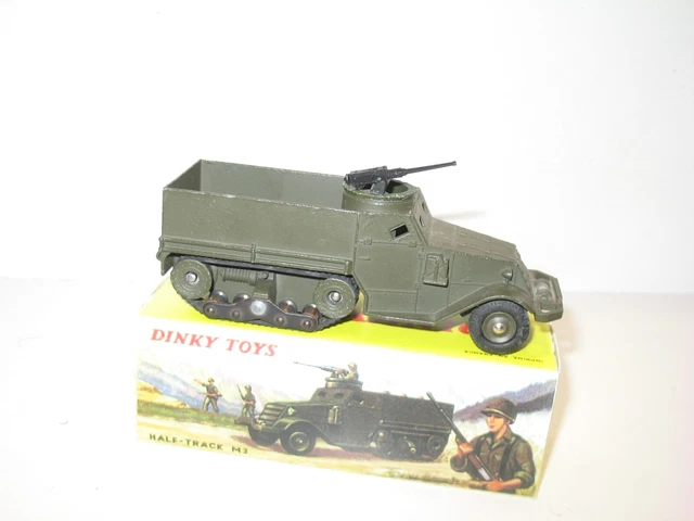DINKY TOYS HALF track militaire mitrailleuse +chenilles fines d ...